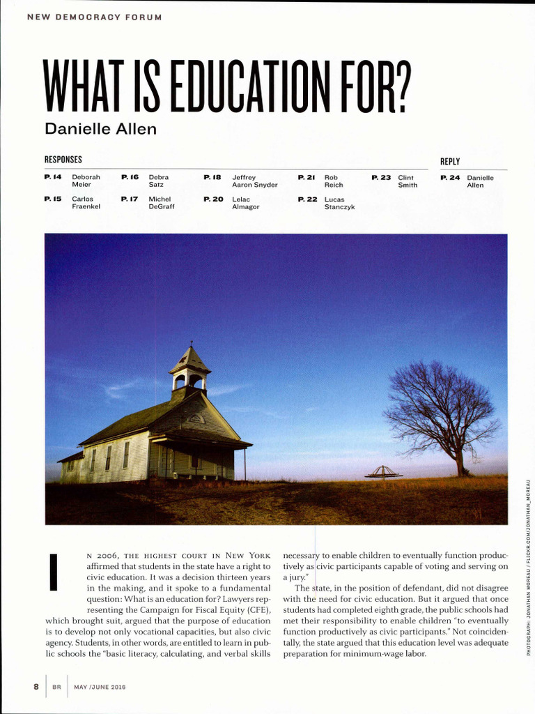 What Is Education For - 2016 | PDF
