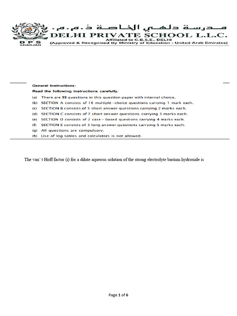 Dps Preboard 12th 2023-2024 | PDF