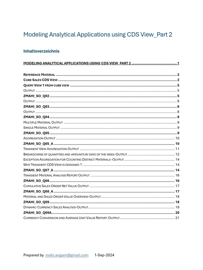 Modeling Analytical Applications With CDS Views-Part2 | PDF