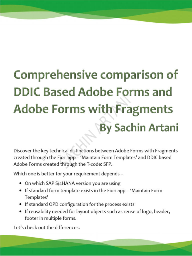 DDIC Based Adobe Form vs Adobe Form With Fragment | PDF DDIC Based Adobe Form vs Adobe Form With Fragment | PDF
