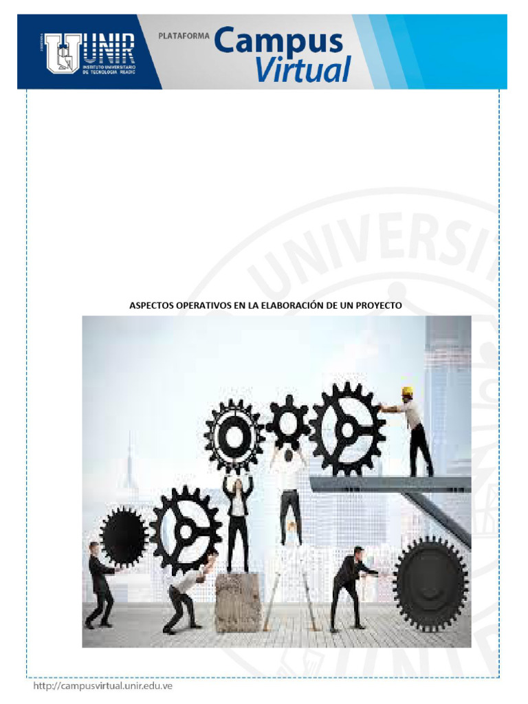 GUIA DE ESTUDIO 2 ASPECTOS OPERATIVOS EN LA ELABORACIÓN DE UN PROYECTO ...