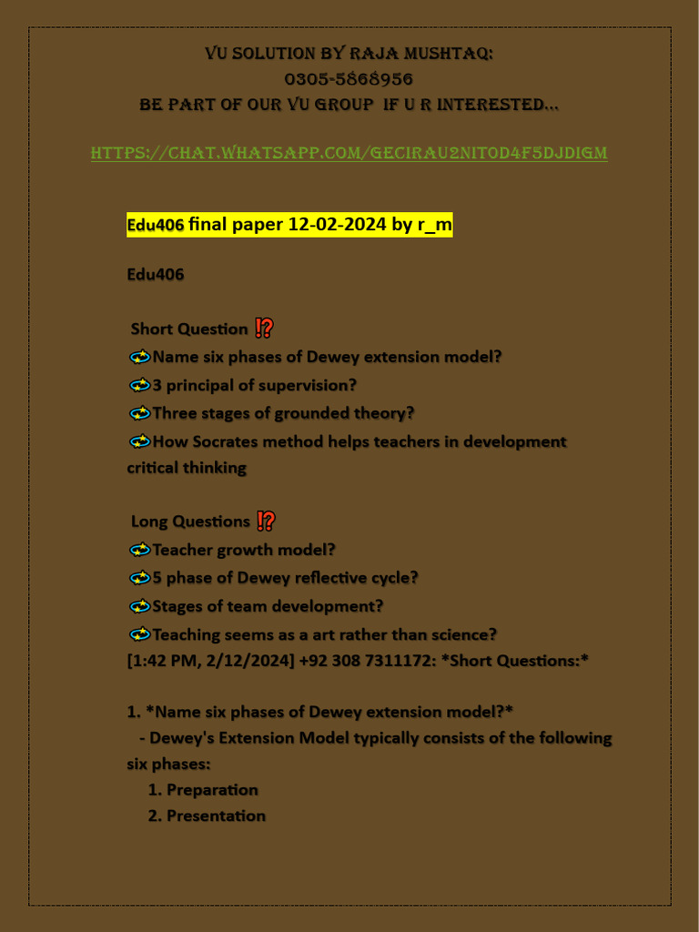Edu406 Final Paper 12-02-2024 by R - M | PDF