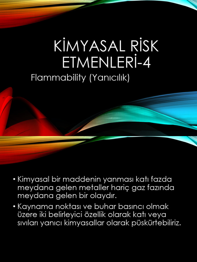 Ki̇myasal Ri̇sk Etmenleri̇-4 | PDF