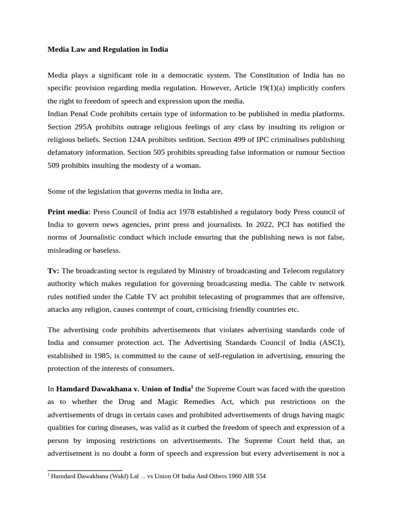 Media Regulation | PDF