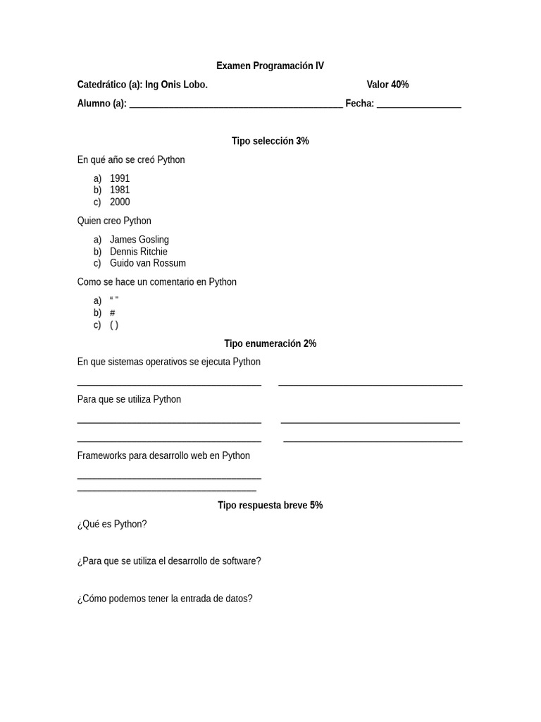 Examen Programación IV | PDF