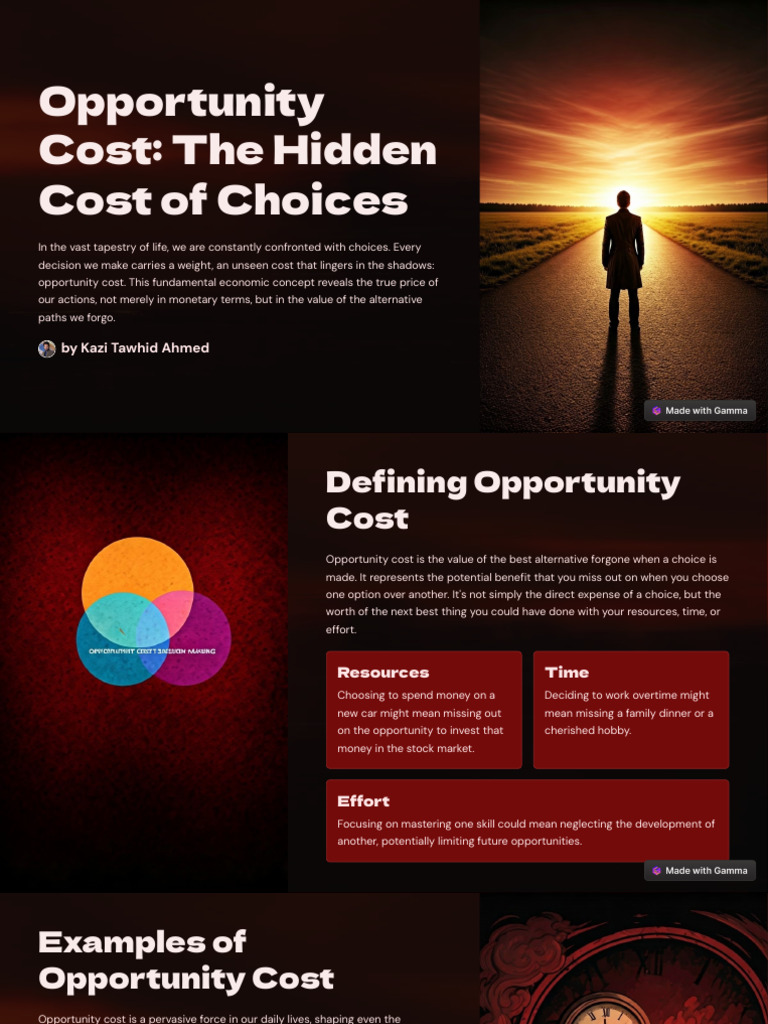 Opportunity Cost The Hidden Cost of Choices | PDF