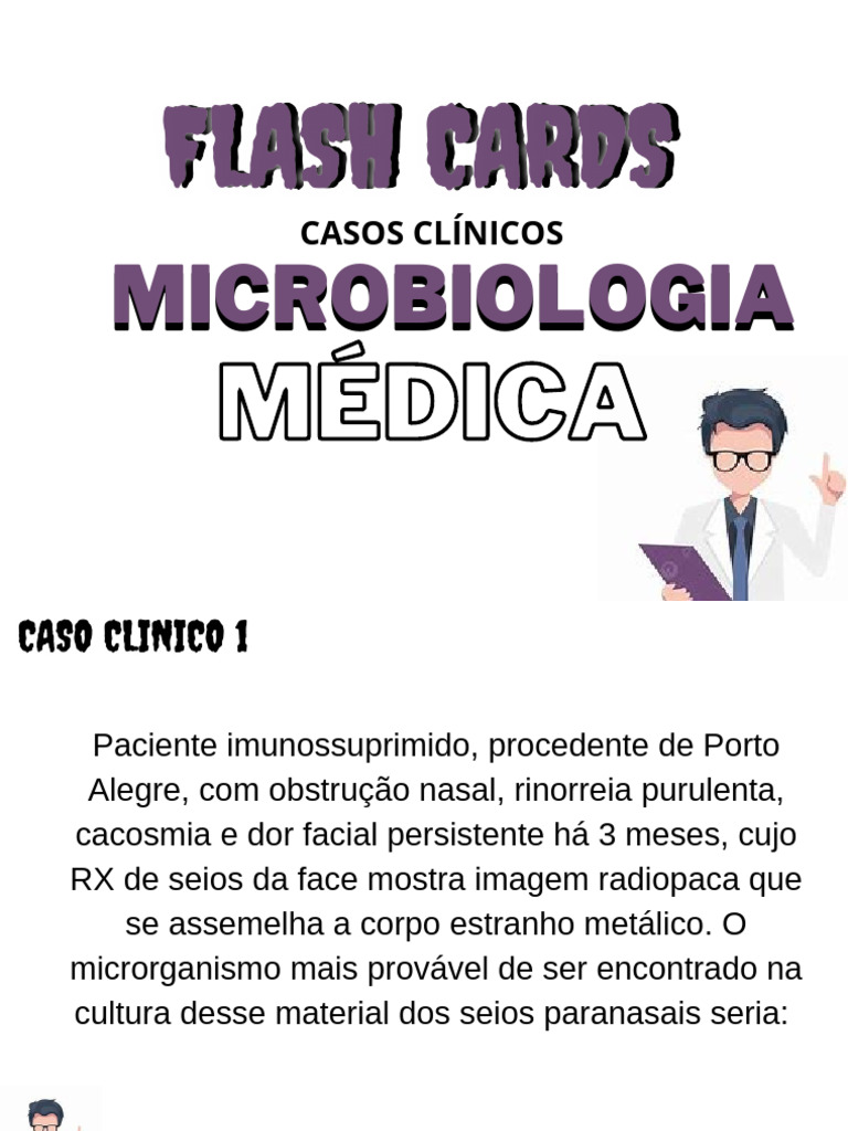 Flash Cards Caso Clinico Micro - 20240902 - 184753 - 0000 | PDF
