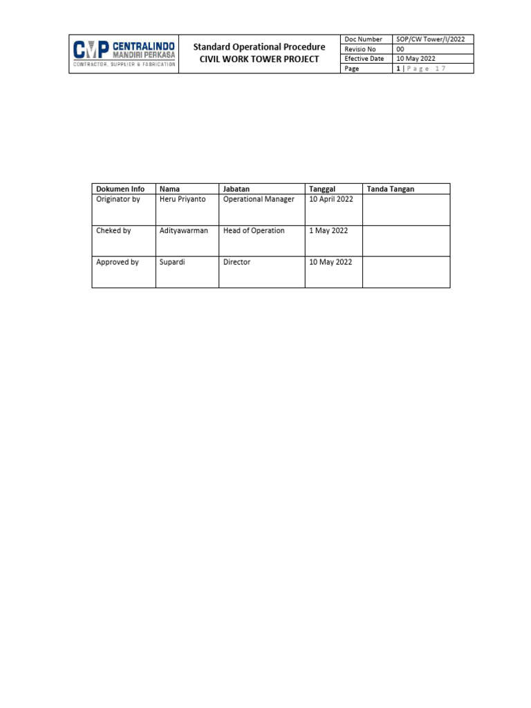 SOP-CMP - CME Tower Project | PDF | Concrete | Computers