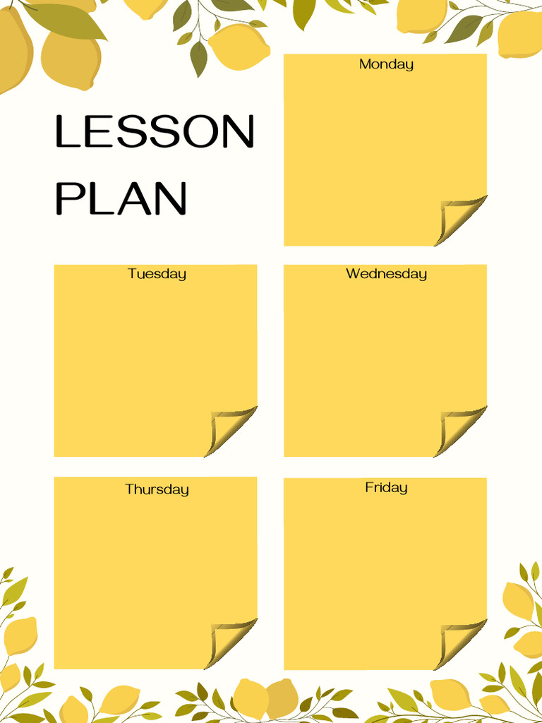Yellow Bold Lemon Illustration Lesson Plan - 20240904 - 161058 - 0000 | PDF