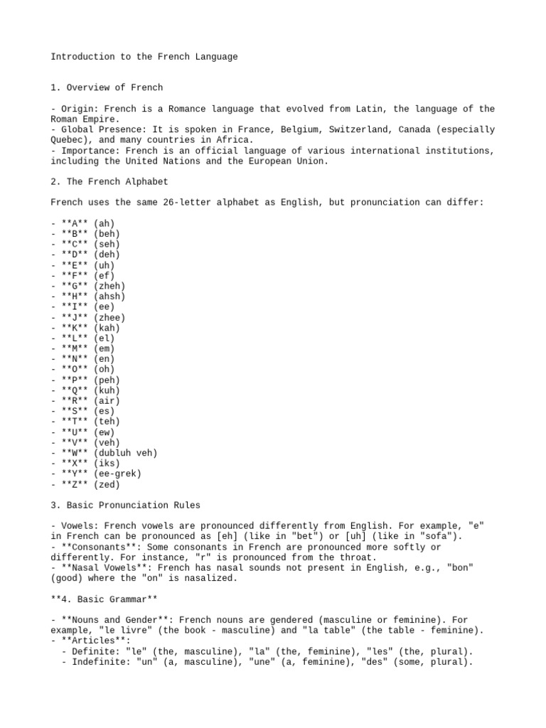 Introduction To French Language | PDF | Grammatical Gender | English ...