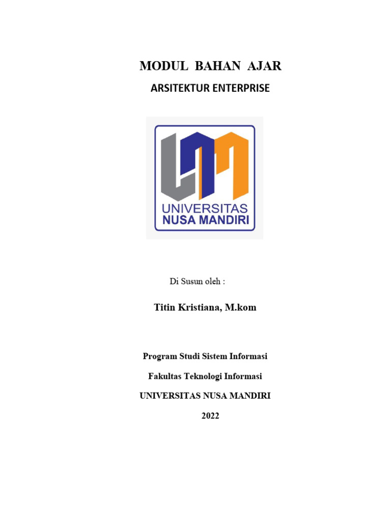 Modul Dasar Arsitektur Enterprise Pdf