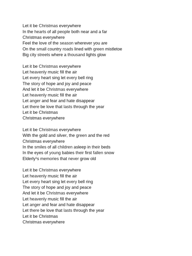Let It Be Christmas | PDF