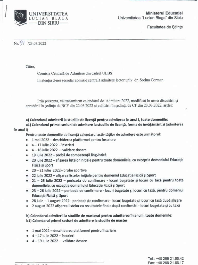 Calendar Stiinte | PDF