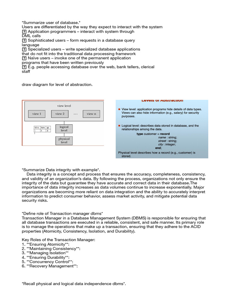 Mse Dbms 2marksans | PDF