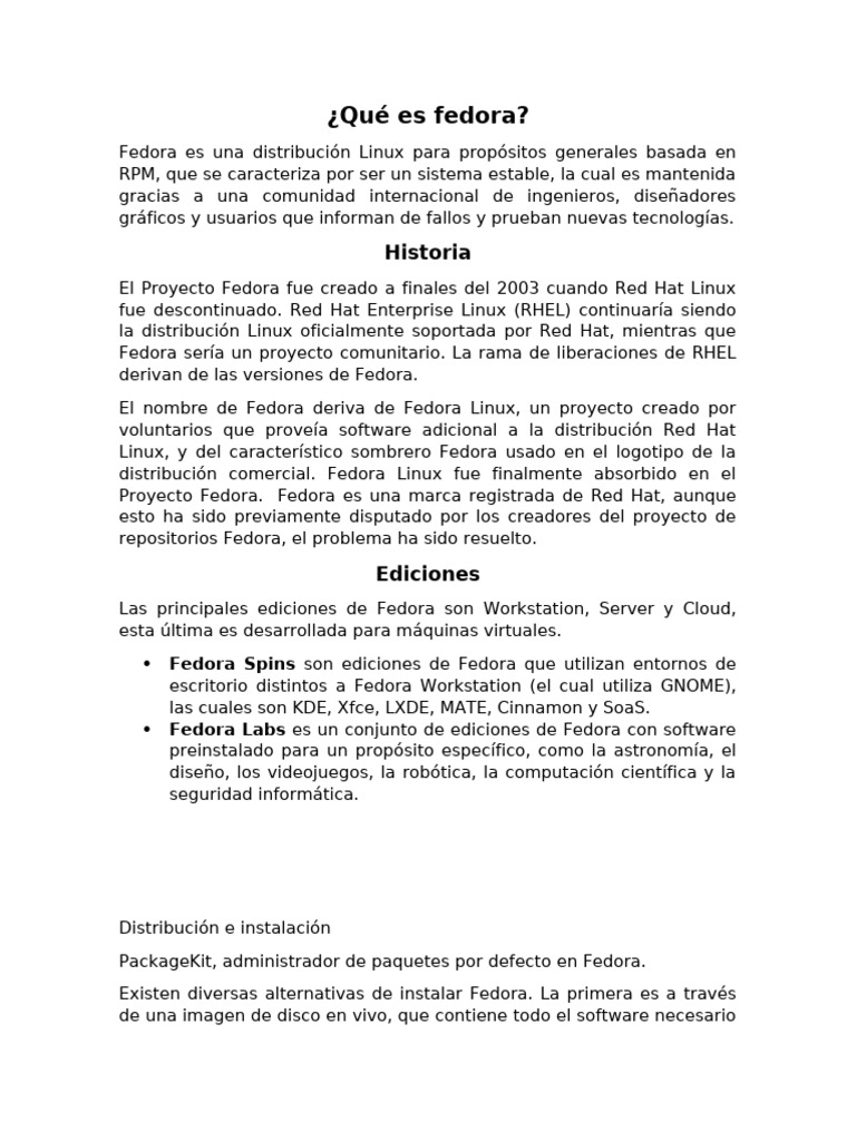 Qué Es Fedora | PDF