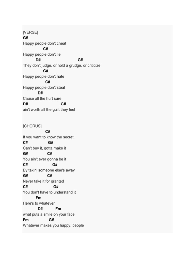 Happy People (chords) | PDF