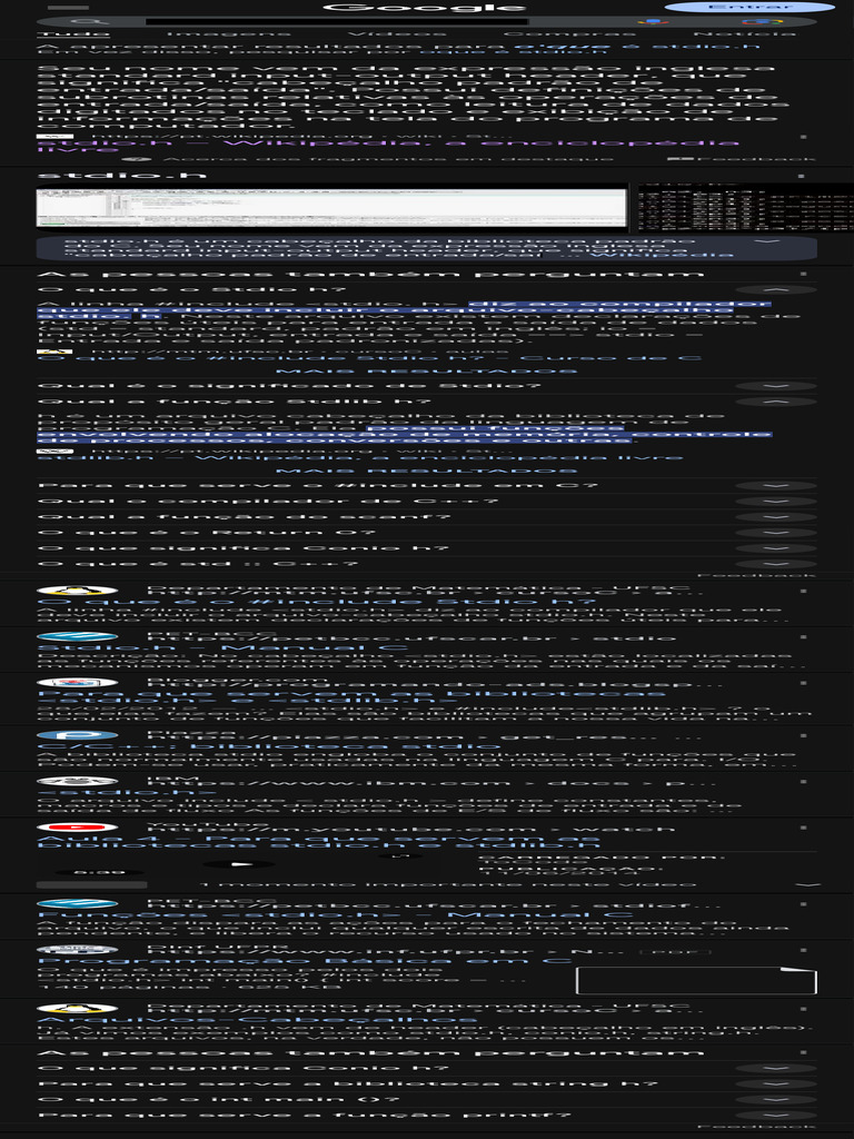 Oque É Stdio.h - Pesquisa Google | PDF | Entrada/Saída | Computadores