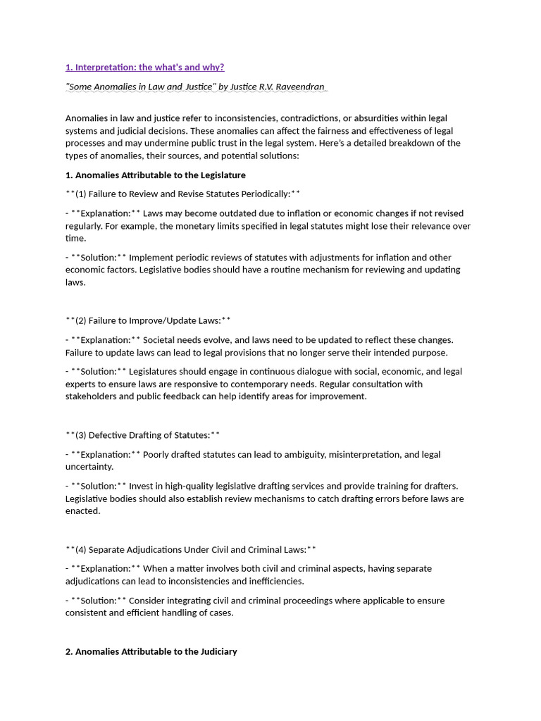 "Some Anomalies in Law and Justice" by Justice R.V. Raveendran | PDF