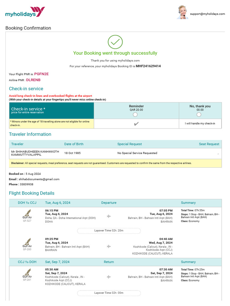 Myholidays-Flight Confirmation | PDF | Airlines | Civil Aviation