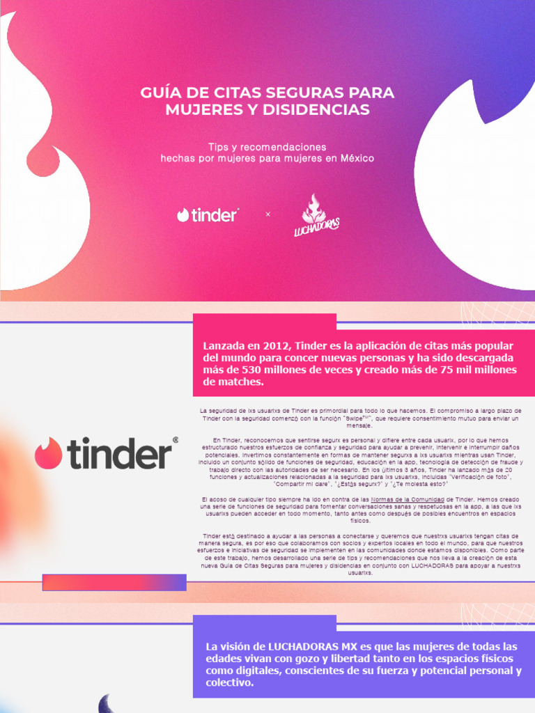 Guía de Citas Seguras para Mujeres de Tinder X Luchadoras MX 2024 - Compressed | PDF