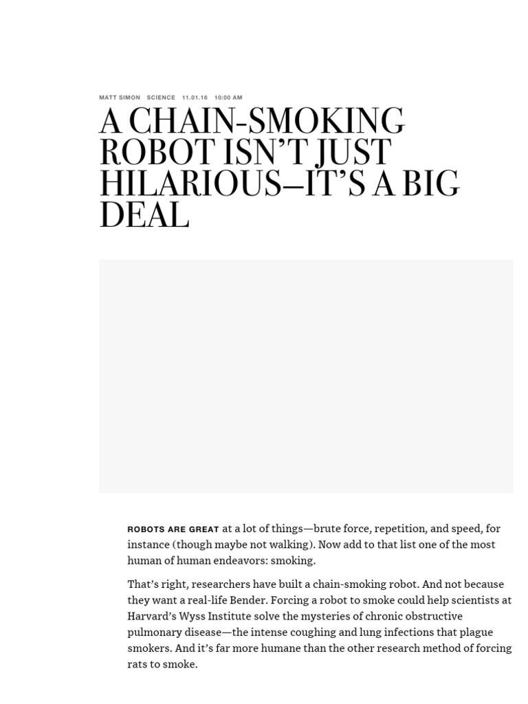 Chain Smoking Robot Isnt Just Hilarious Big Deal | PDF