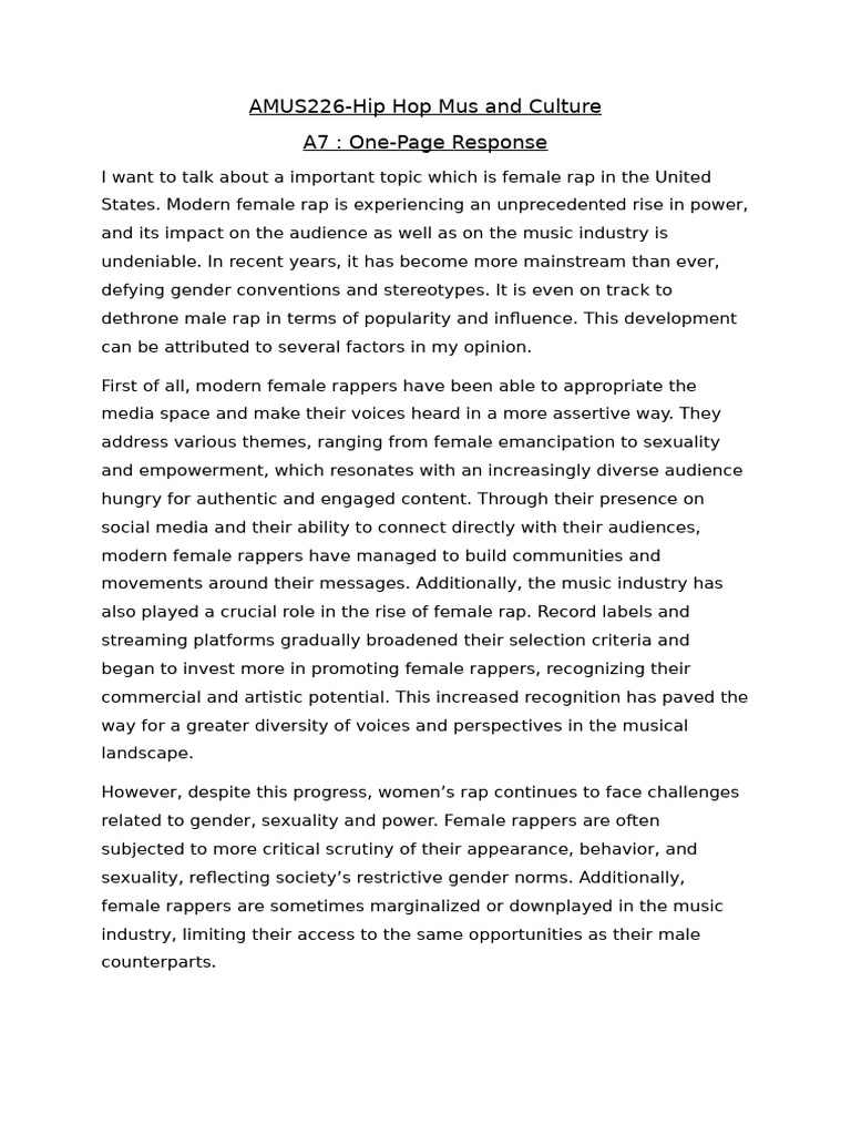 A7 One-Page Response | PDF