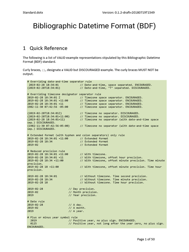 Bibliographic Datetime Format | PDF