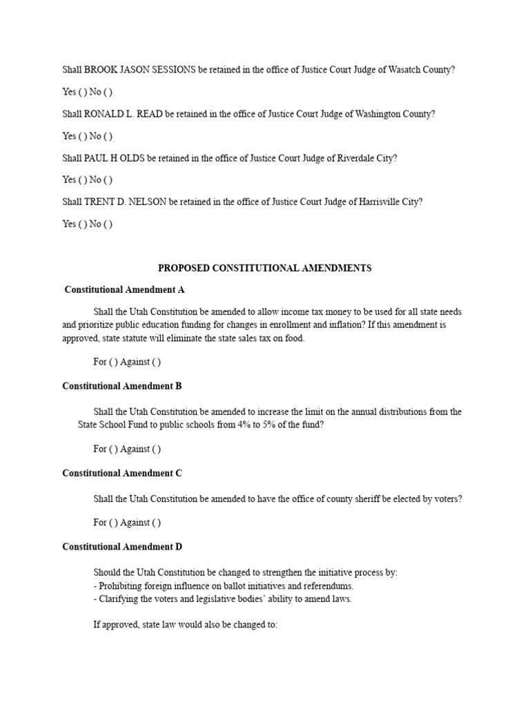 Voter Initiative Amendment Ballot Language | PDF | Politics