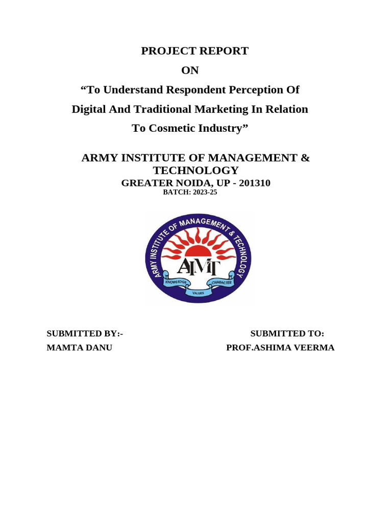 Minor Project (SWATI RAWAT) - MBA 2022 | PDF