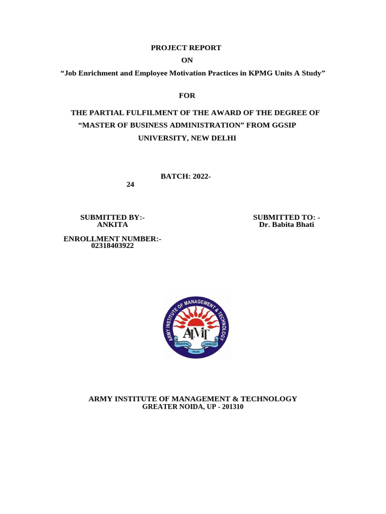 Minor Project - MBA 2022-Ankita | PDF