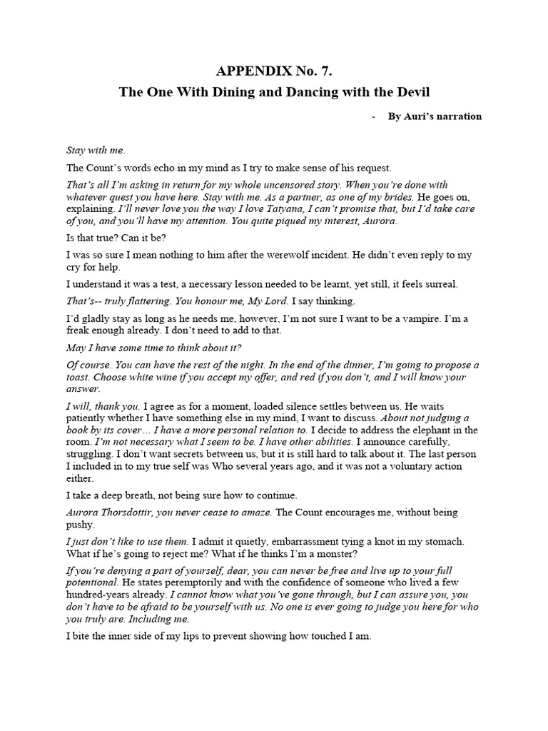 Appendix - Dinner With The Devil | PDF