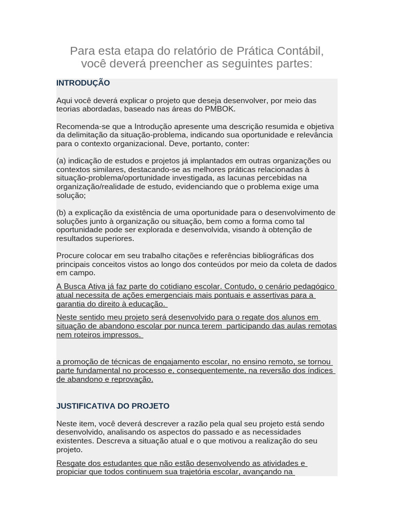 Relatório de Prática Contábil Parte 1 PARCIAL | PDF | Pedagogia ...