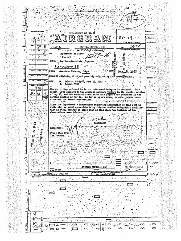 DOS Airgram Sighting Object | PDF