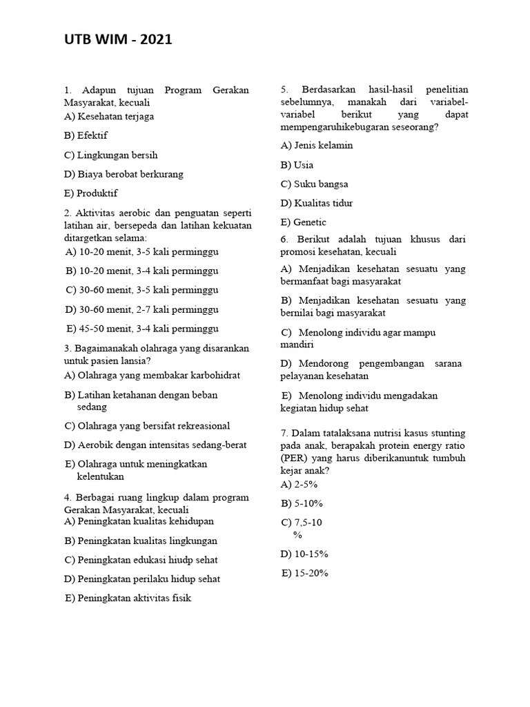 Utb Wim - 2021 | PDF