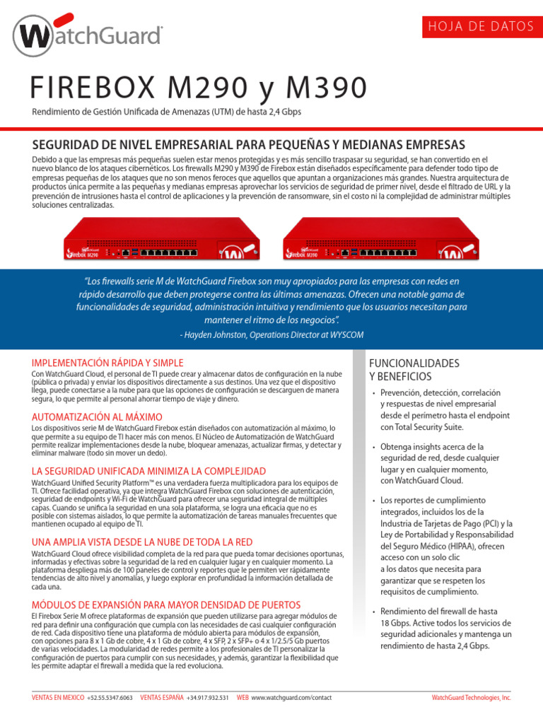 Datasheet M290-M390 ESLA | PDF
