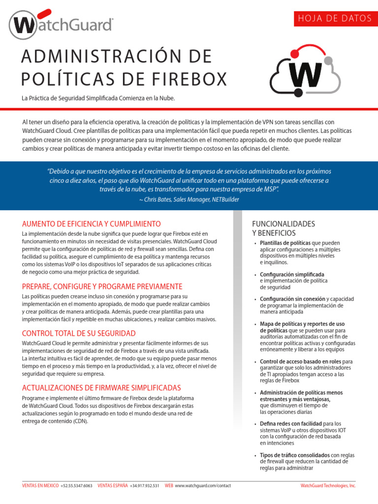 Datasheet Firebox Policy Management ESLA | PDF