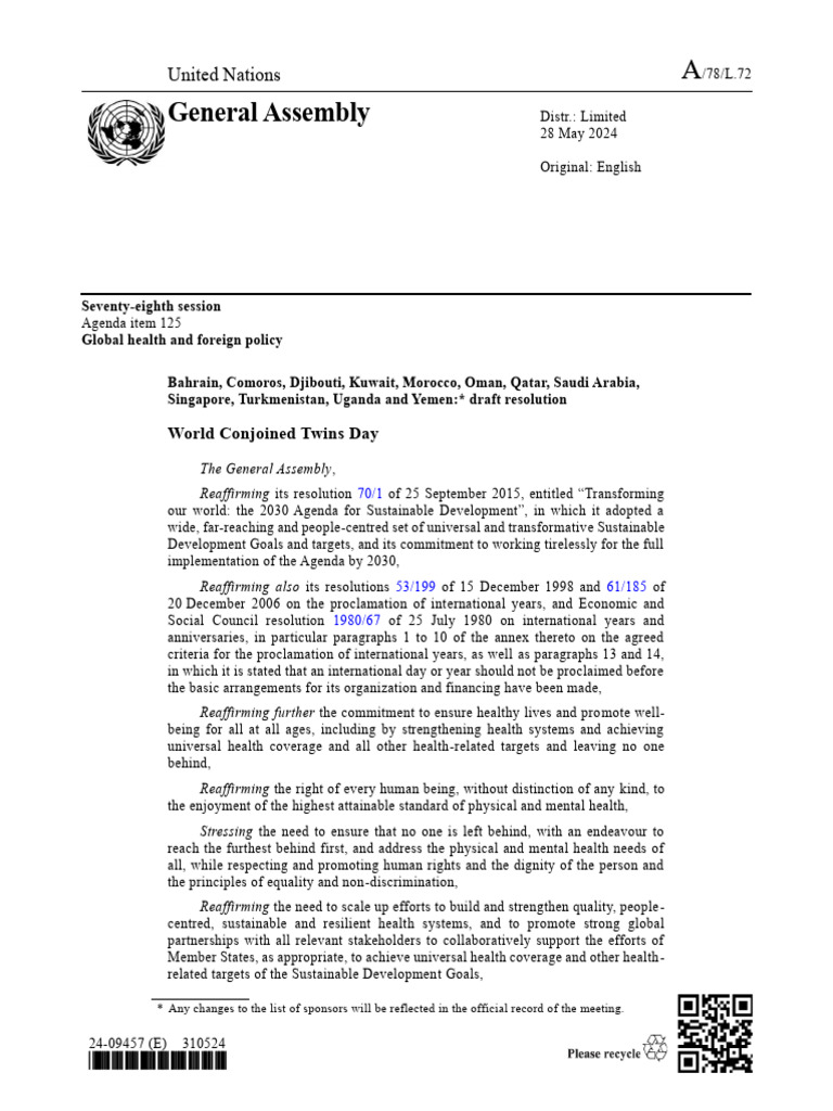 General Assembly: United Nations | PDF