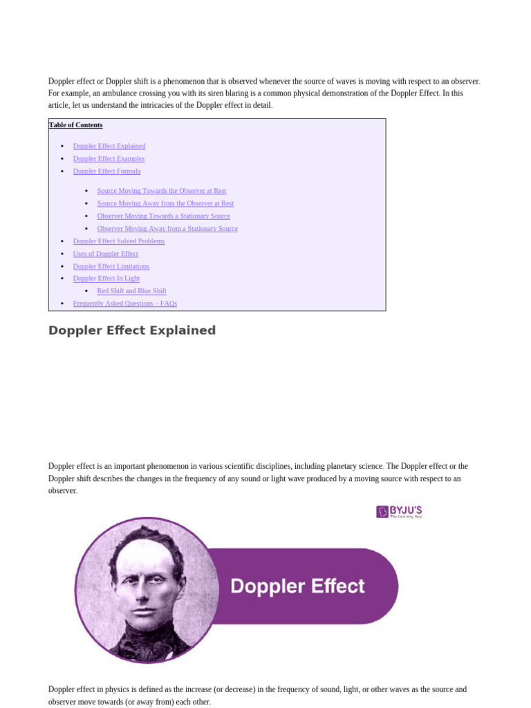 Doppler Effect | PDF