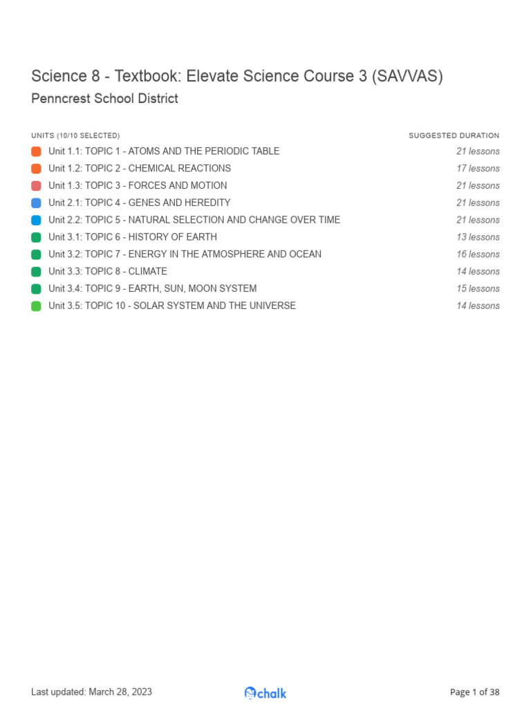 Science 8 - Textbook - Elevate Science Course 3 (SAVVAS) | PDF