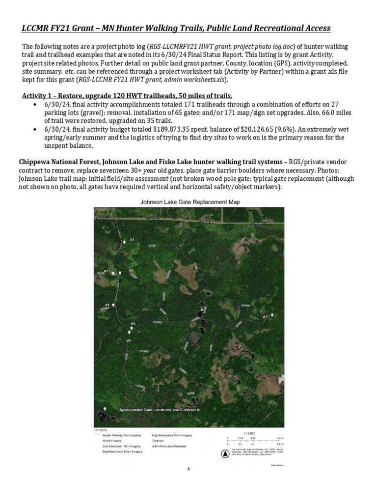 RGS-LCCMR FY21 HWT Grant, Project Photo Log, 6-30-24 Final | PDF | Trail