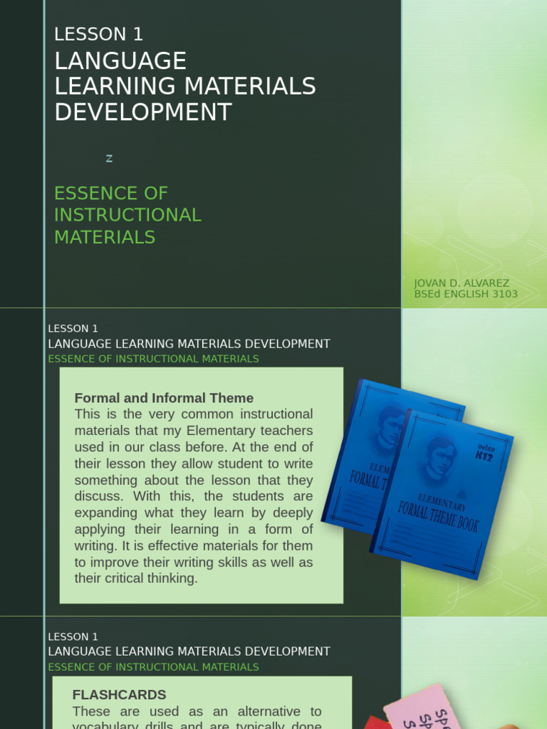 Language Learning Materials Development | PDF