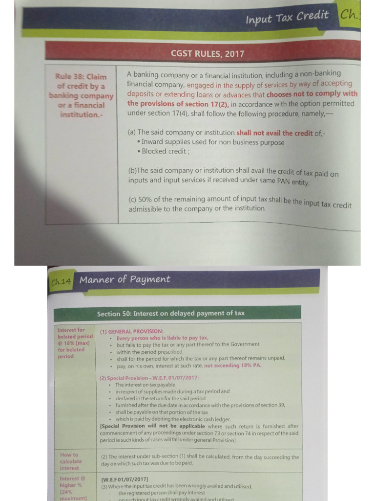 GST Section 50 and CGST Rules | PDF