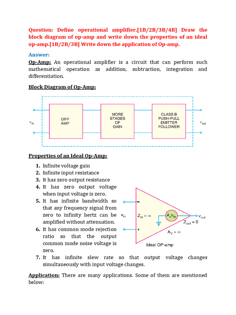Operational Amplifier | PDF
