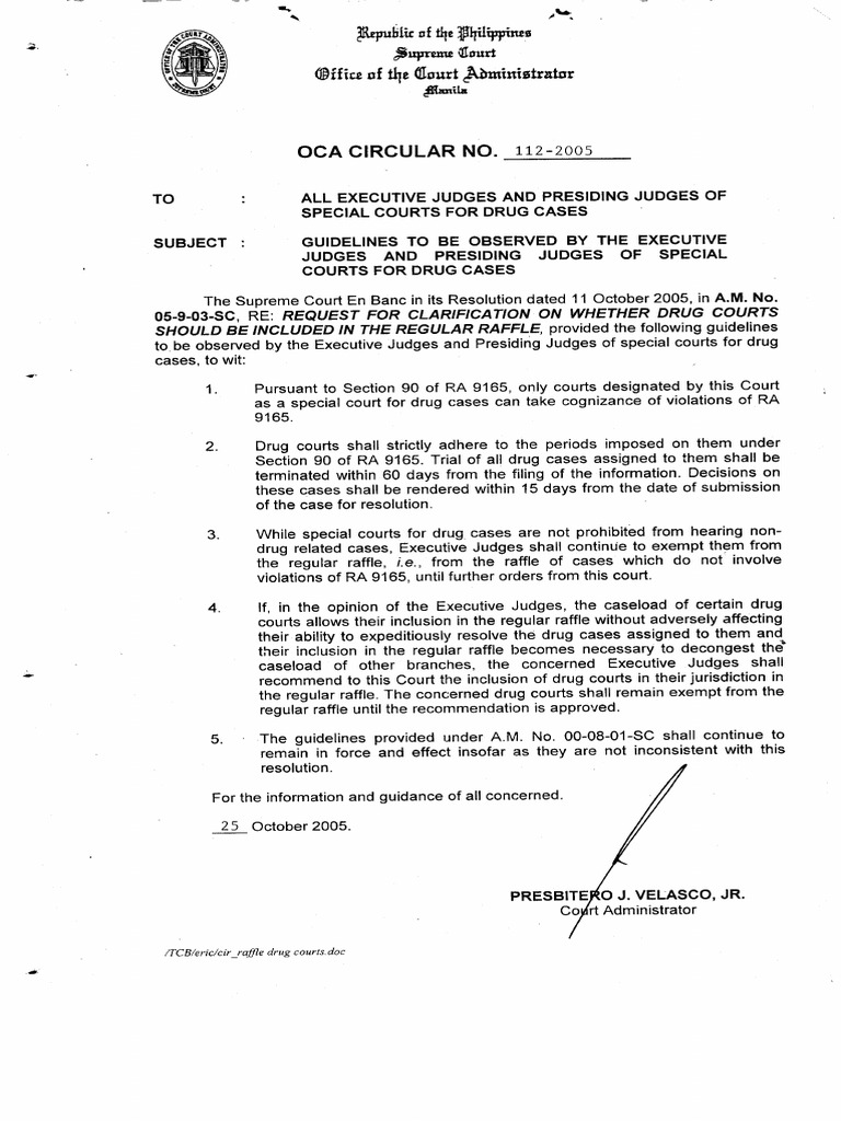 OCA Circular No.112 2005 | PDF