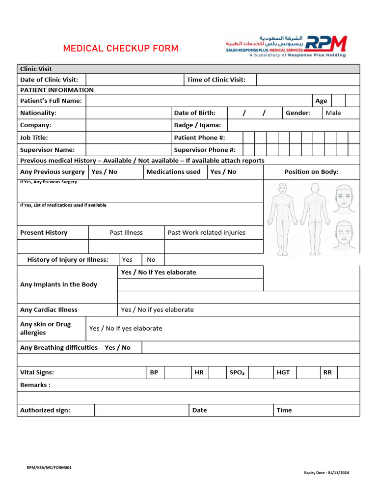 Medical Checkup Form.pdf | PDF