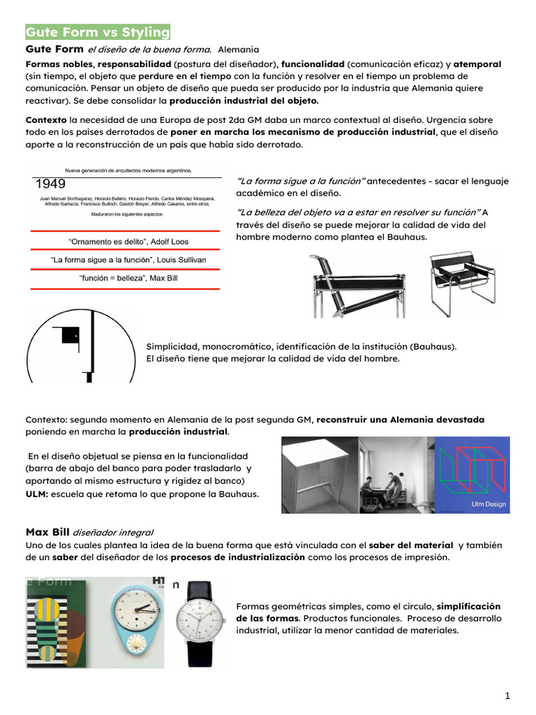 Gute Form: Diseño y Funcionalidad | PDF | Art