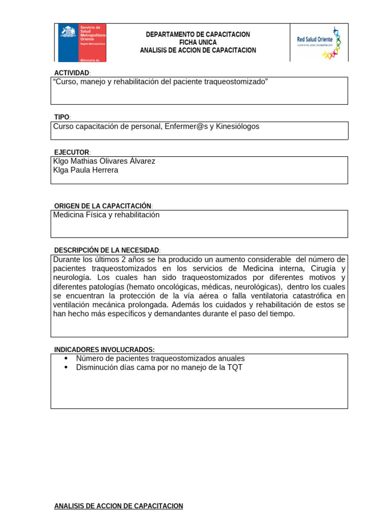 Requisitos Acción de Capacitación TQT | PDF | Neurología | Medicina
