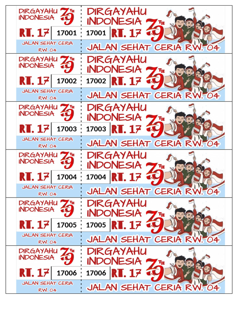 Kupon Jalan Sehat Agustusan 1 | PDF