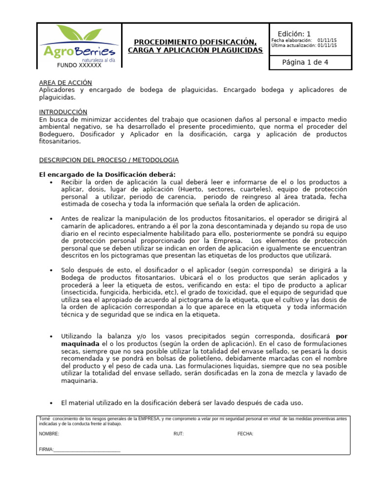 PTS dosificacion%2c carga y aplicación | PDF