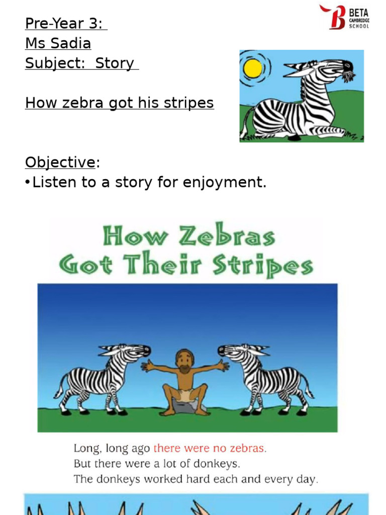 1 - How The Zebra Got Its Stripes | PDF
